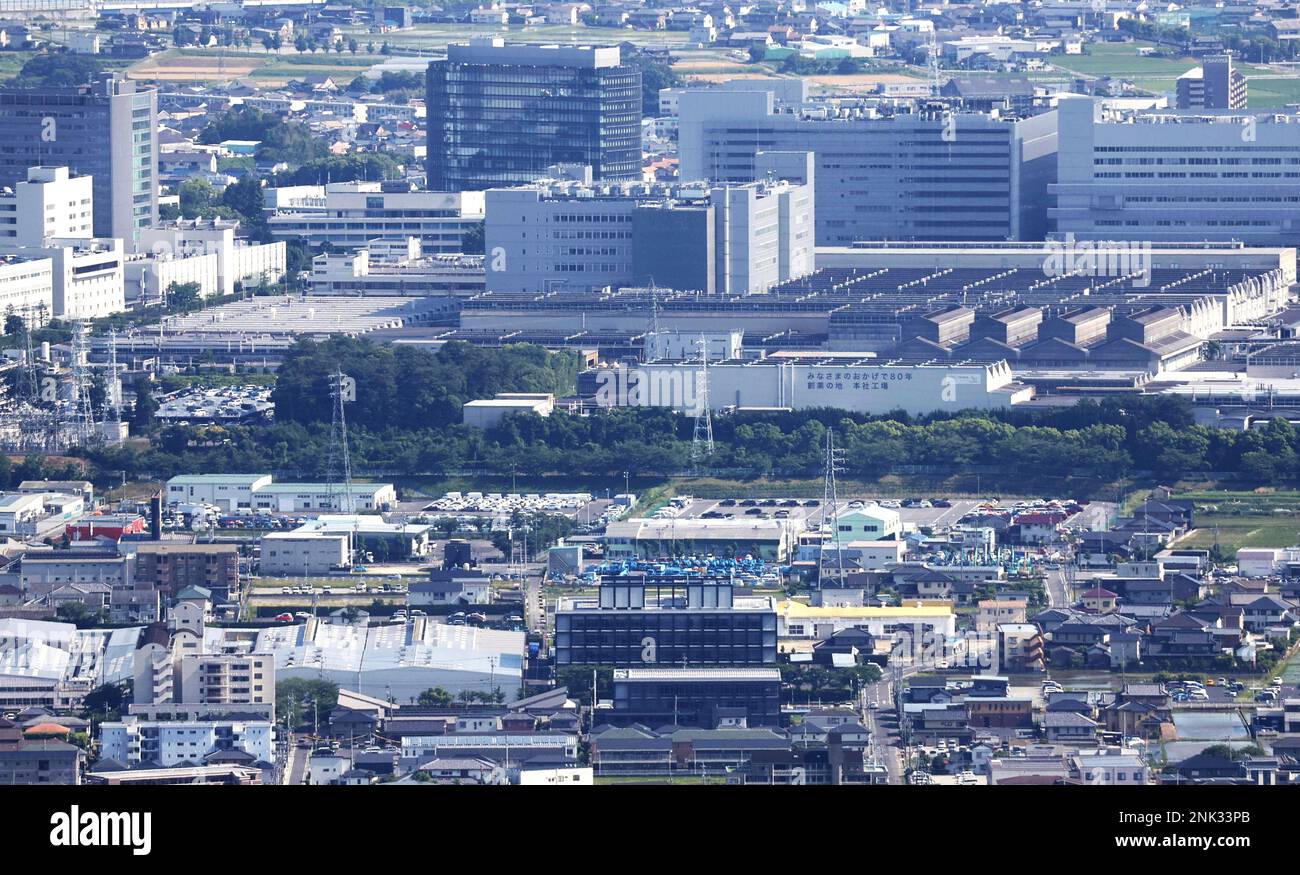 An aerial photo shows TOYOTA MOTOR CORPORATION factory (rear) and ...