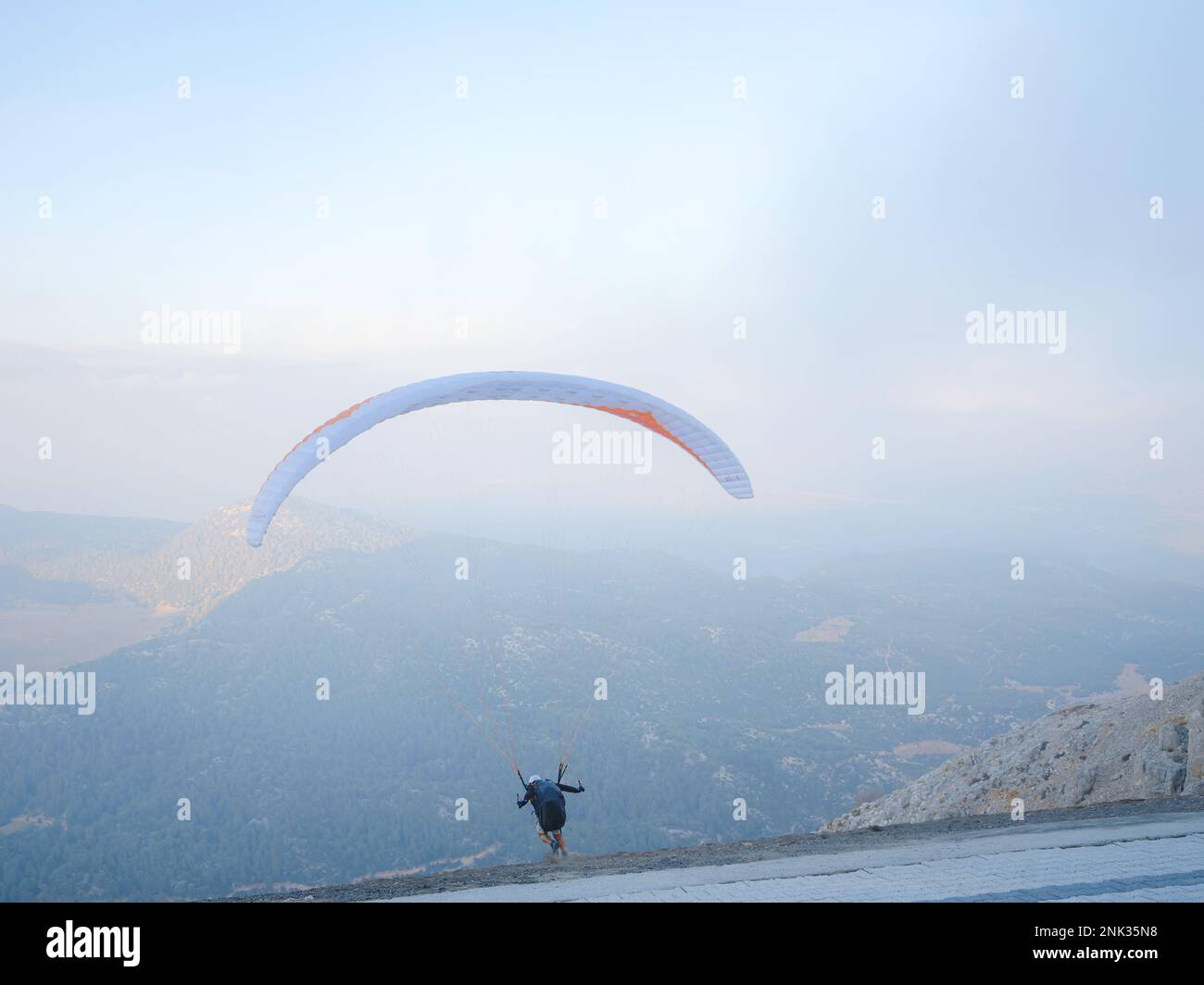 Fethiye, Turkey - Octover 23 2022 : Paragliding at start point ...