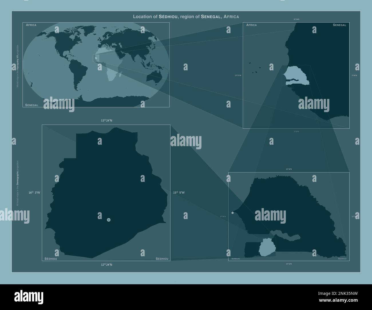 Sedhiou, region of Senegal. Diagram showing the location of the region ...