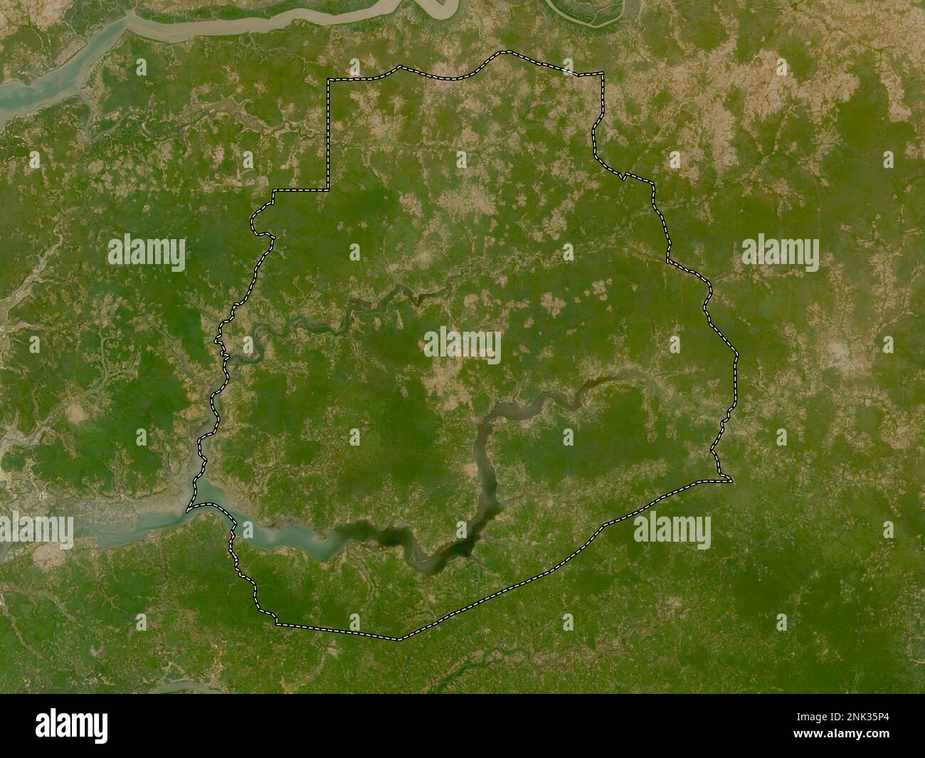 Sedhiou, region of Senegal. Low resolution satellite map Stock Photo ...