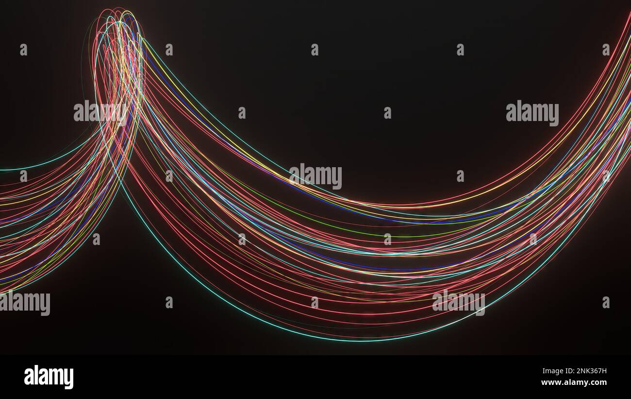 An abstract, dramatic, modern and high -quality 3D Rendering graphic design element that bends ...