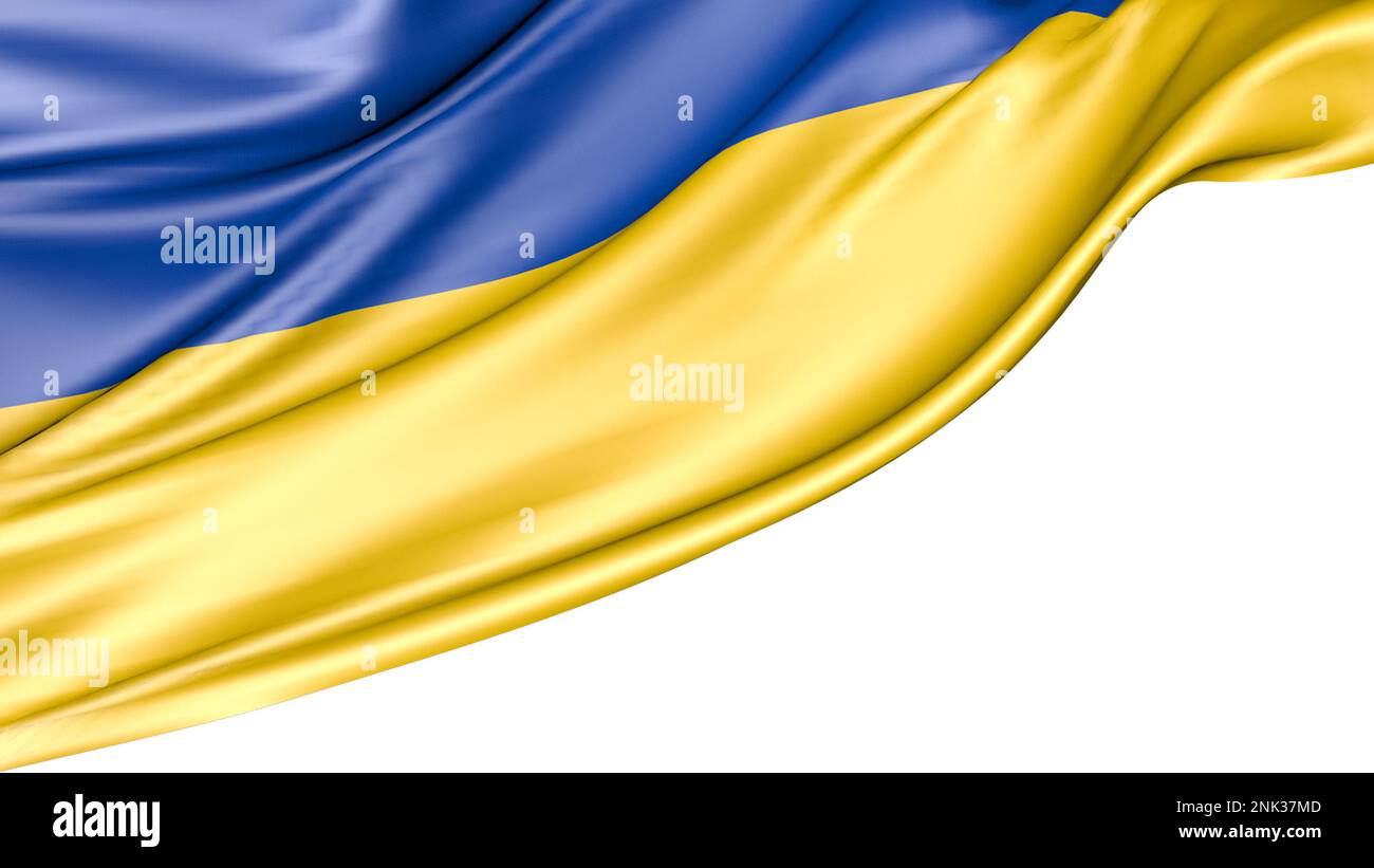 Ukraine flag isolated on white background, 3D illustration Stock Photo ...