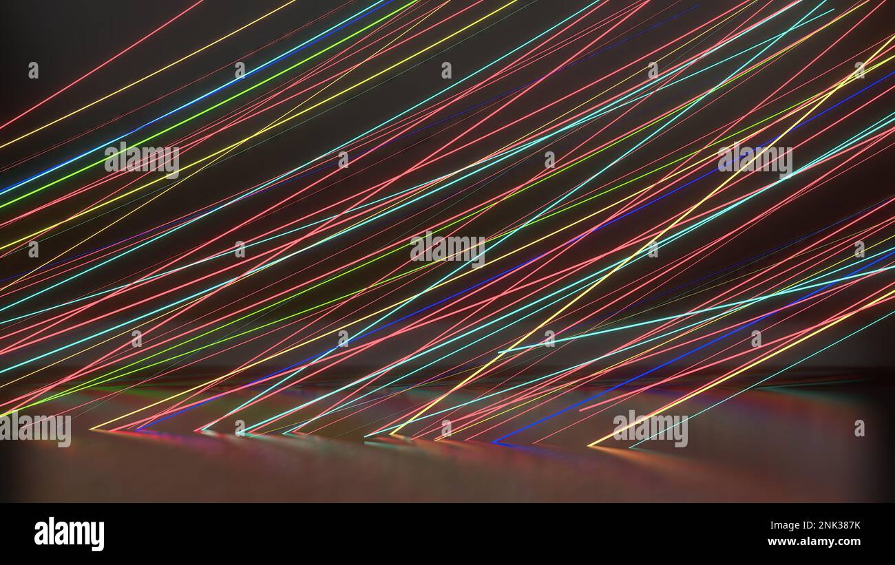 A straight -linear neon sign abstract, dramatic, modern, modern and ...