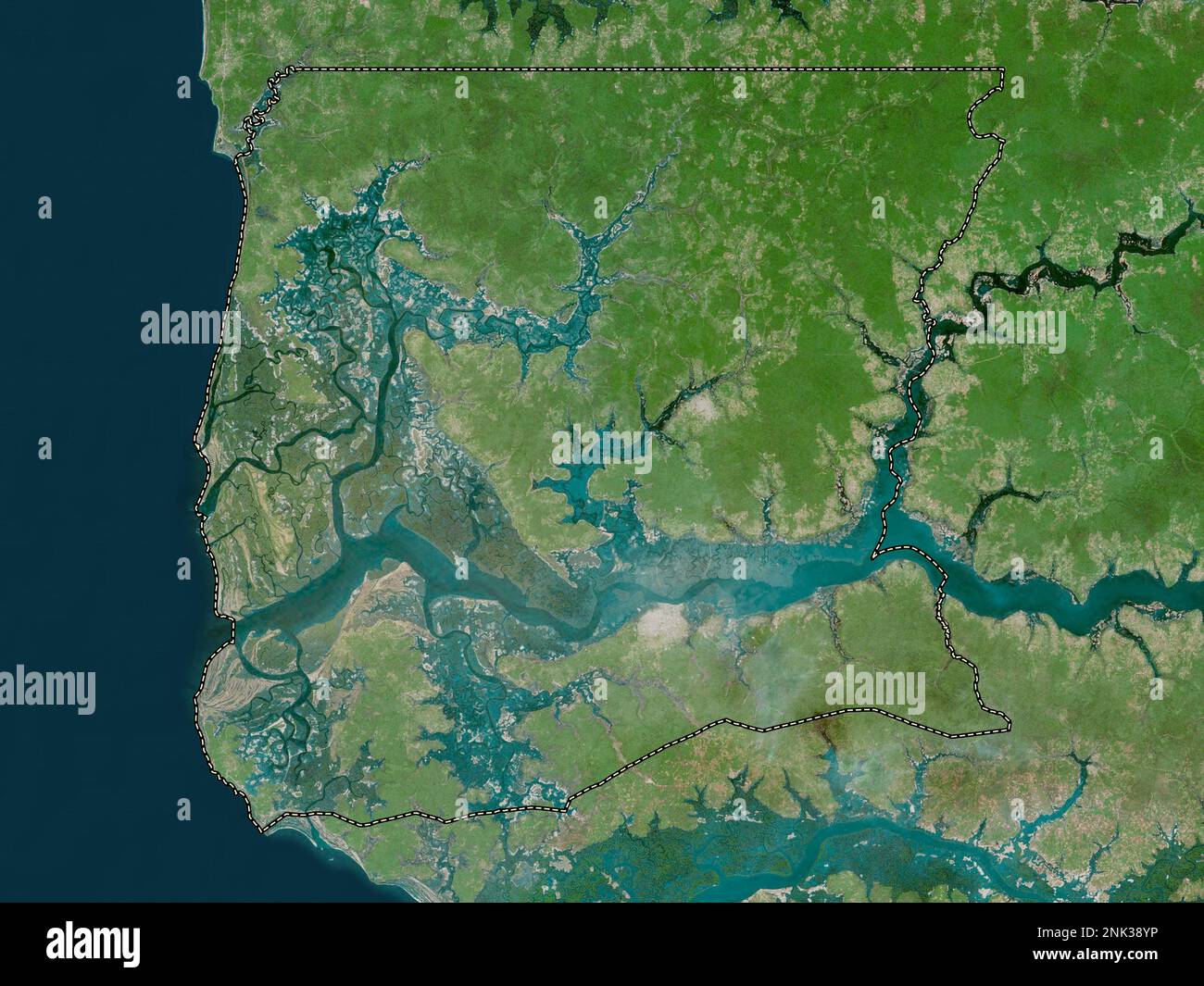 Ziguinchor, region of Senegal. High resolution satellite map Stock Photo - Alamy