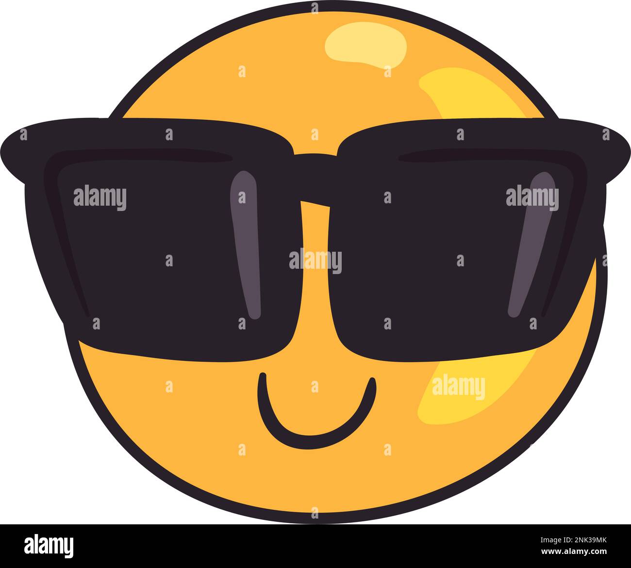 flat cool emoji Stock Vector Image & Art - Alamy