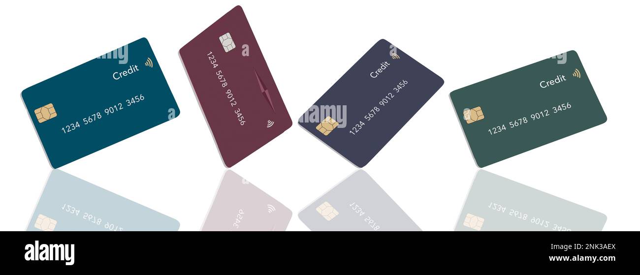 Here are realistic mock credit card or debit cards that are isolated on ...