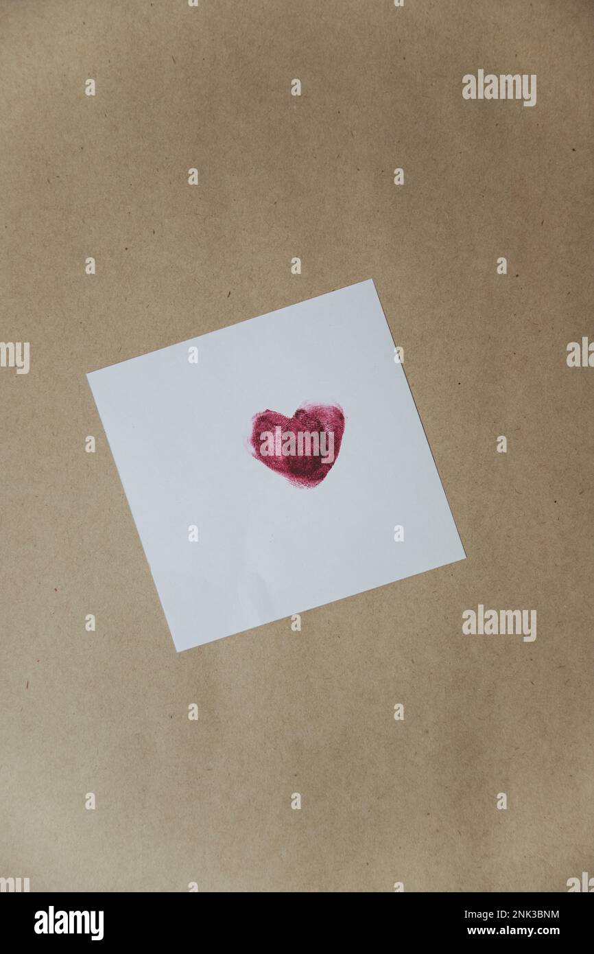 Heart shaped fingerprint on paper Stock Photo - Alamy