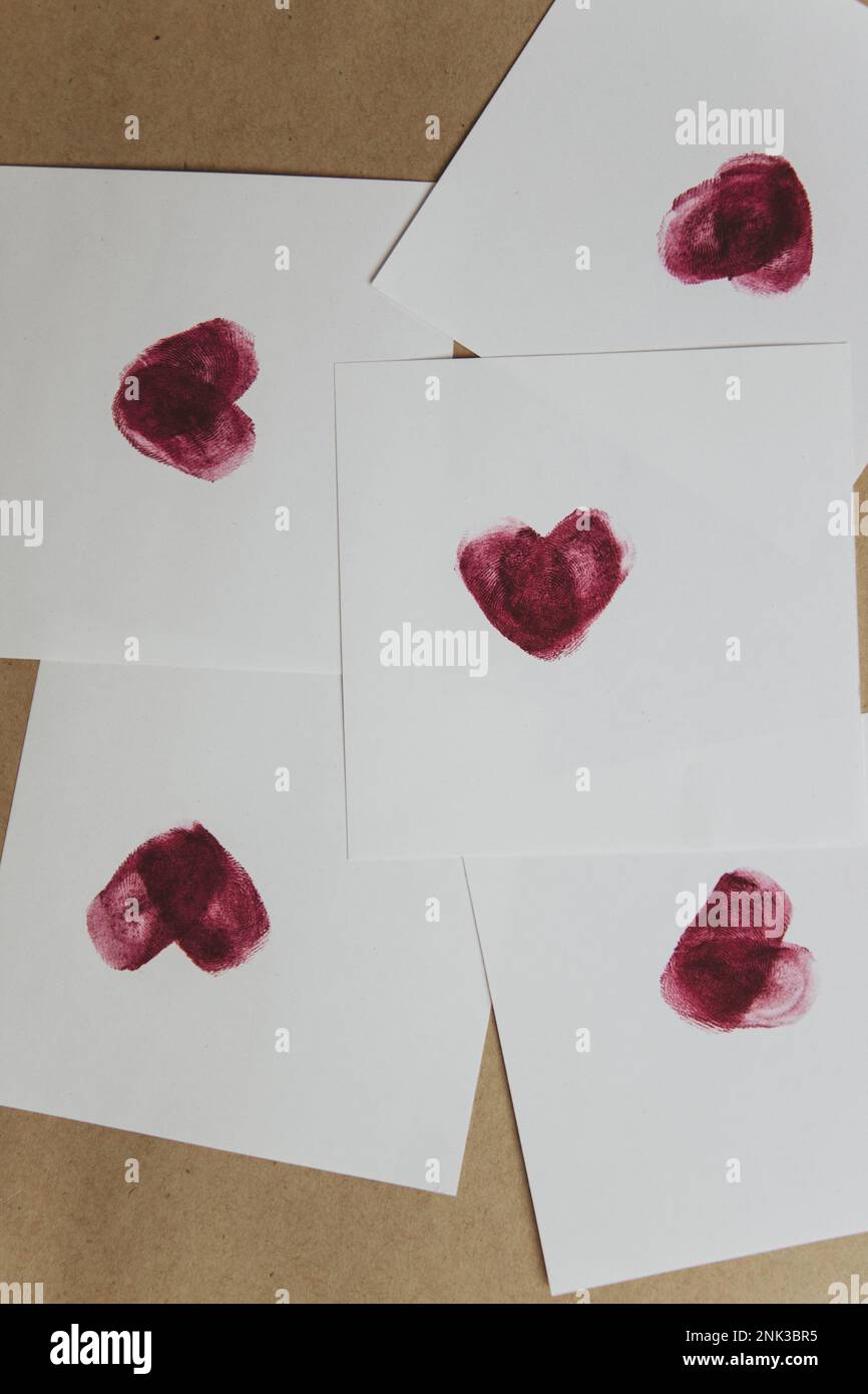 Heart shaped fingerprint on paper Stock Photo - Alamy