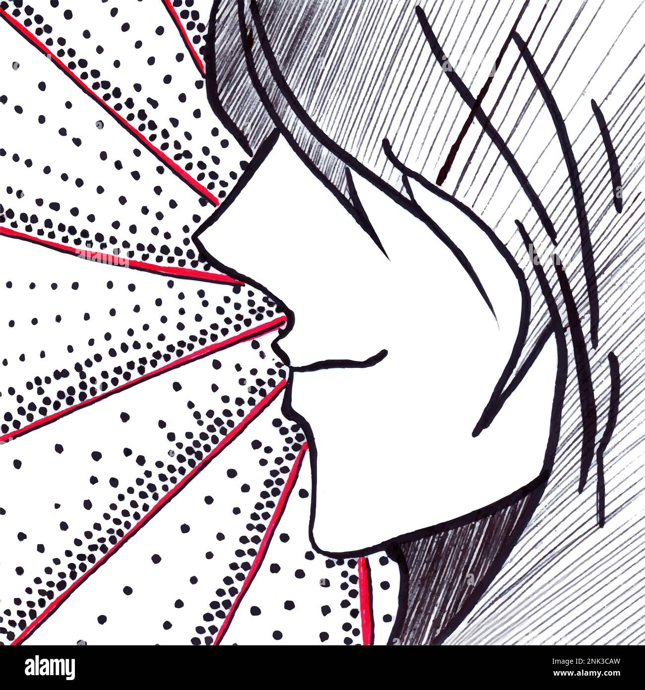 Dot stripe anime manga black and white monochrome cartoon vector Stock ...