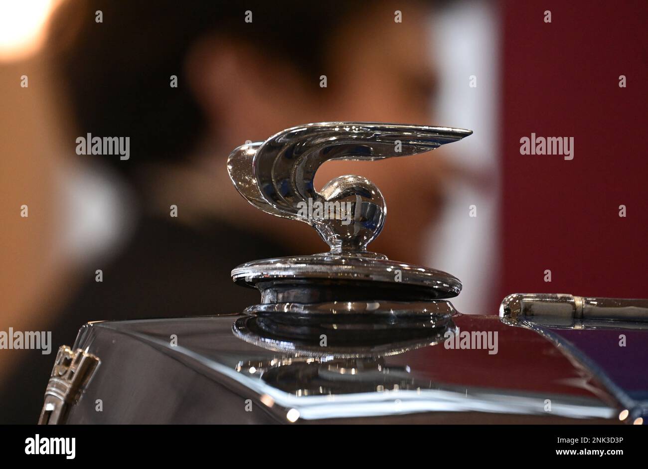 Stuttgart, Germany. 23rd Feb, 2023. The radiator mascot of a Horch 830 ...