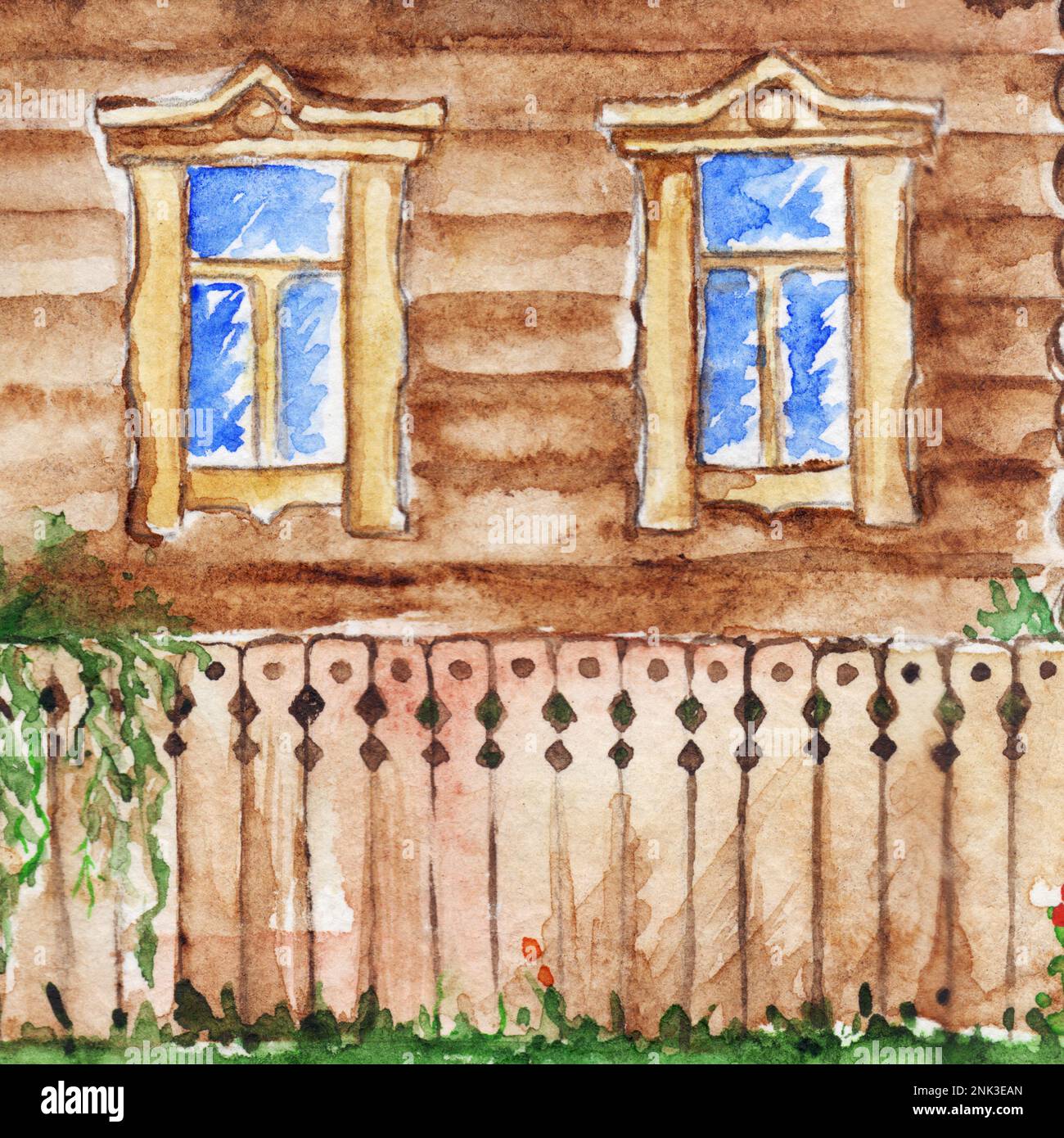 Country village sketch hi-res stock photography and images - Alamy