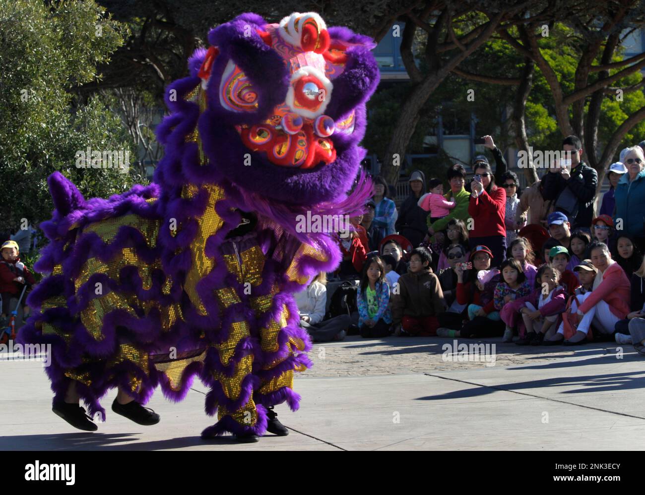 Liliana Yee and her sister Adriana Yee perform a lion dance at the ...