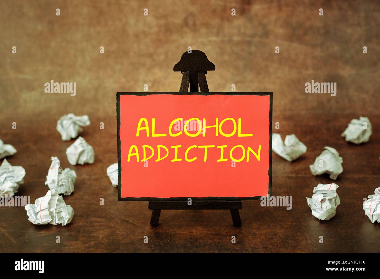 Conceptual display Alcohol Addiction. Conceptual photo characterized by ...