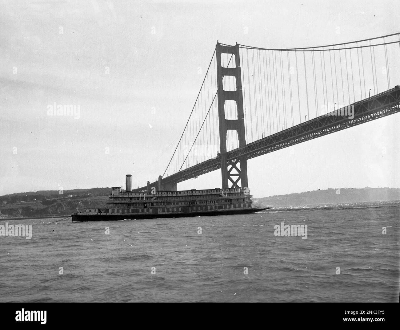 The Delta King passes under the Golden Gate Bridge while returning from ...