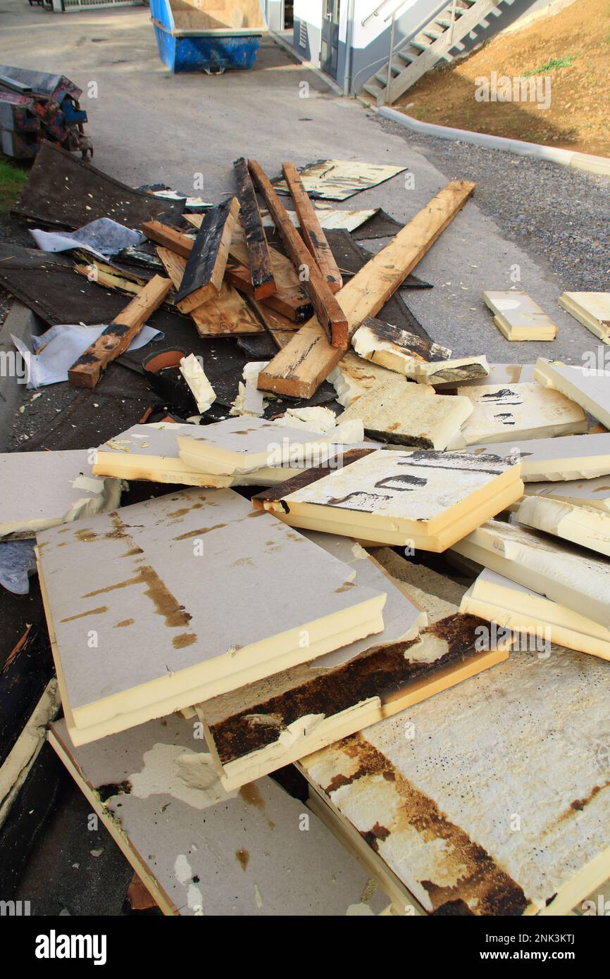 Waste from old insulation material is ready for disposal Stock Photo ...