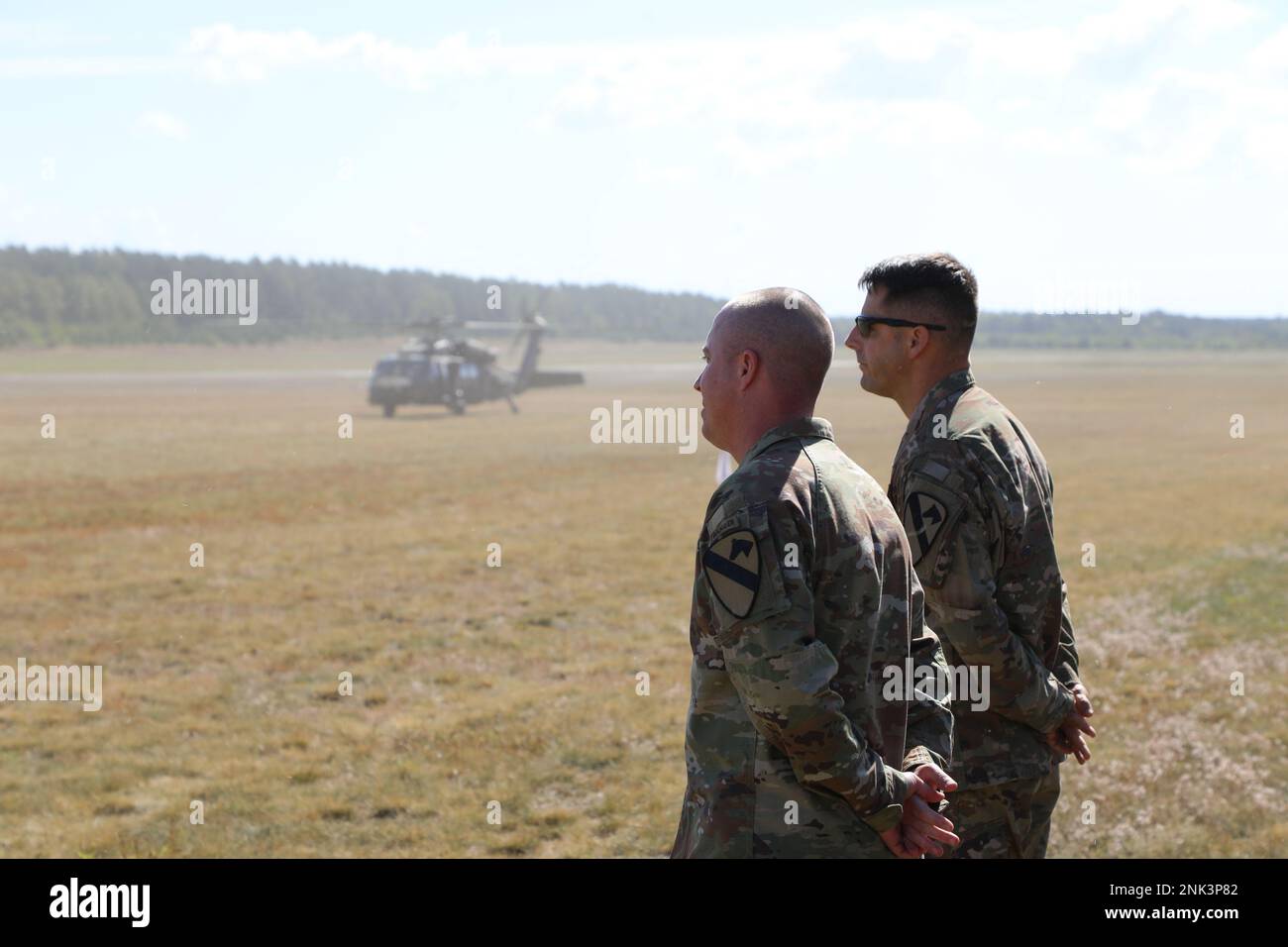 Maj. Gen. John V. Meyer III, 1st Infantry Division commanding general met with Col. John Gilliam ...