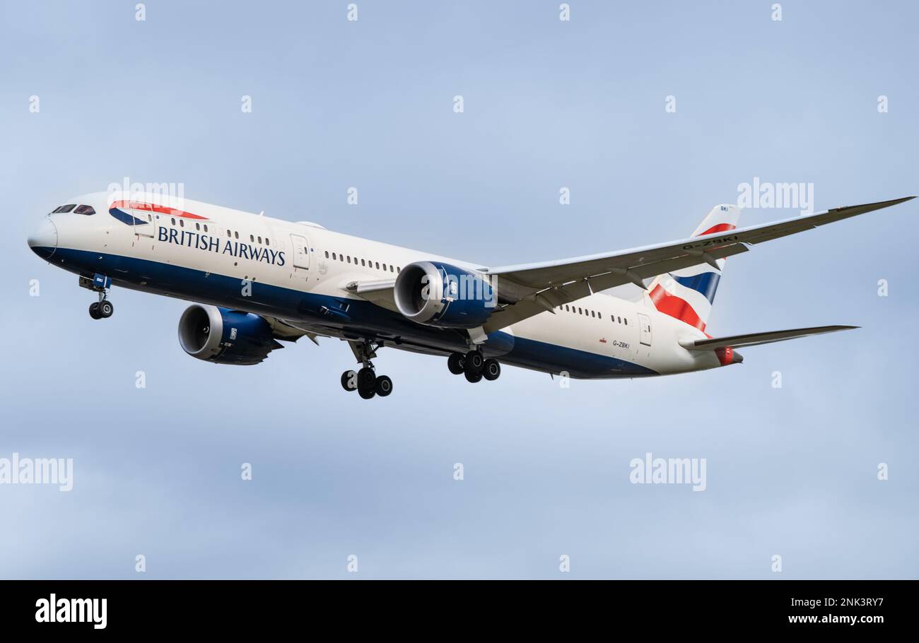 Heathrow Airport, London - February 20th 2023: British Airways Aircraft Landing Heathrow Airport ...