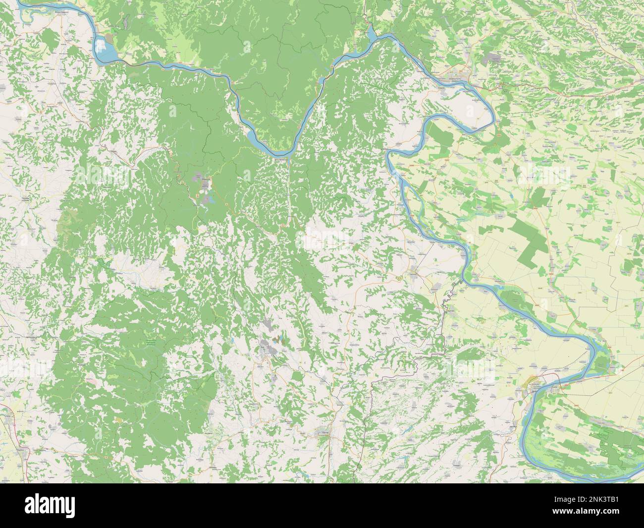 Borski, district of Serbia. Open Street Map Stock Photo - Alamy