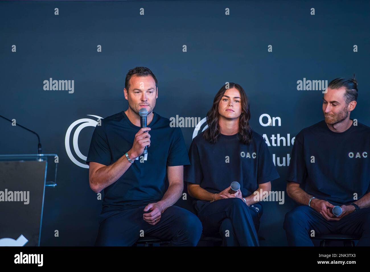 Melbourne, Australia. 22nd Feb, 2023. Craig Mottram speaks during the ...