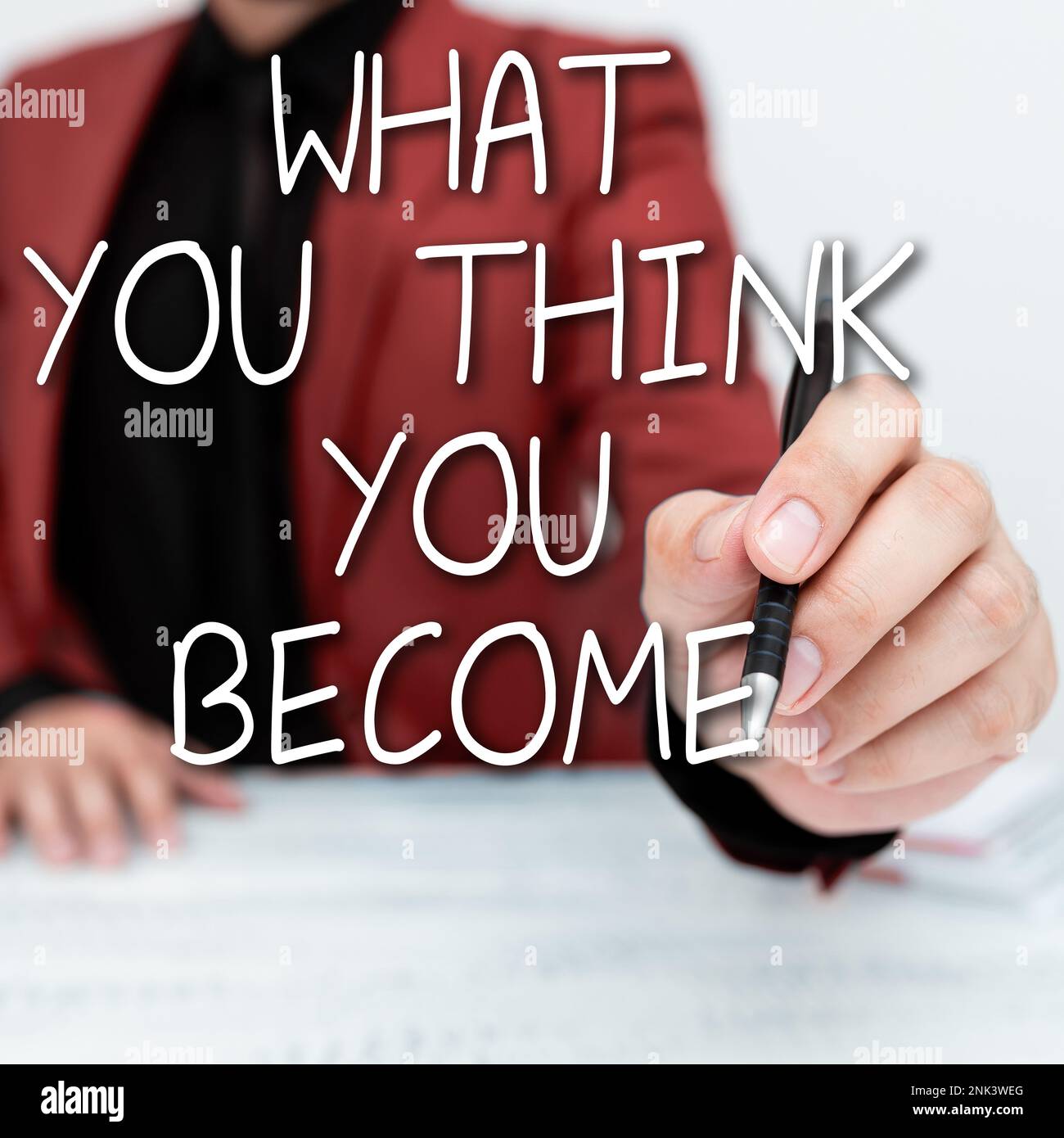 Text sign showing What You Think You Become. Word Written on being ...