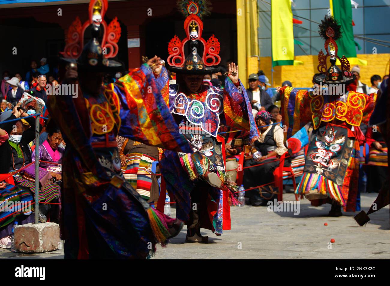 Kathmandu, Nepal. 23rd Feb, 2023. People in traditional attire perform ...