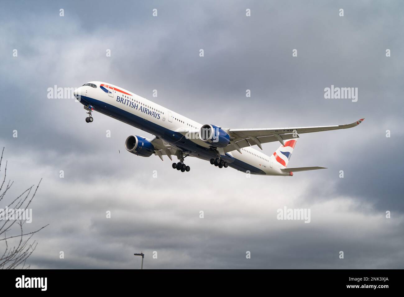 Heathrow Airport, London - February 20th 2023: British Airways Aircraft Landing Heathrow Airport ...