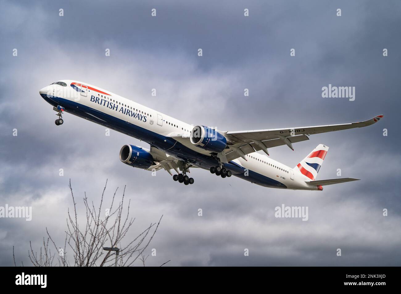 Heathrow Airport, London - February 20th 2023: British Airways Aircraft Landing Heathrow Airport ...