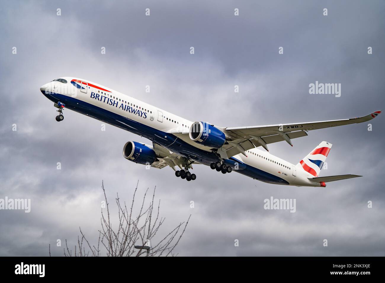Heathrow Airport, London - February 20th 2023: British Airways Aircraft Landing Heathrow Airport ...