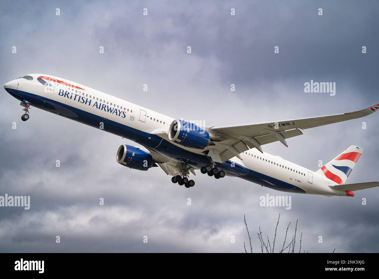Heathrow Airport, London - February 20th 2023: British Airways Aircraft Landing Heathrow Airport ...