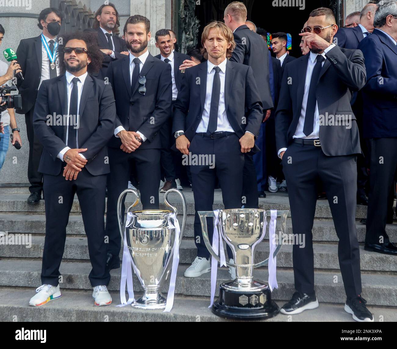 (L-R) Real Madrid captain Marcelo; Real Madrid center back Nacho ...