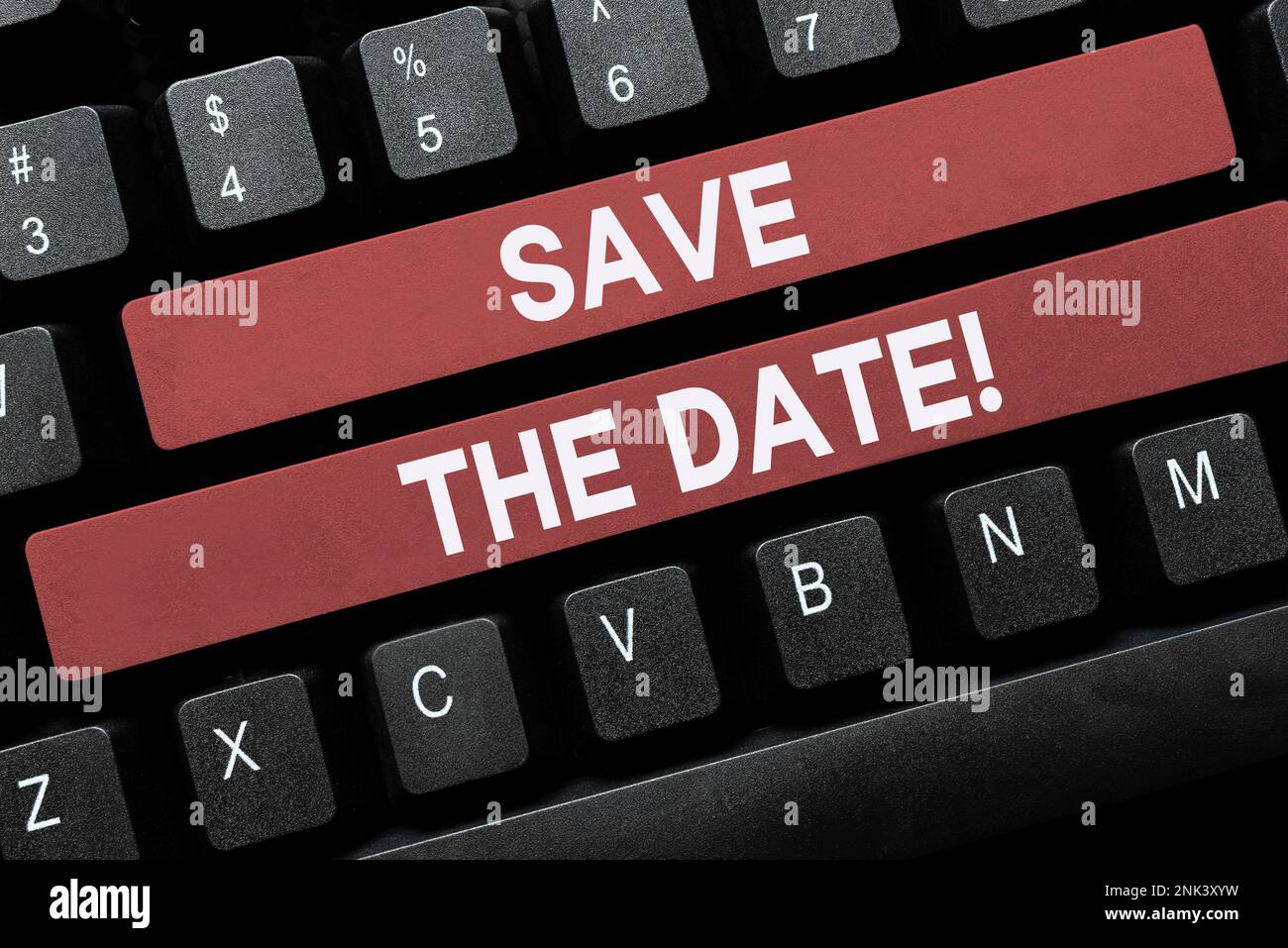 Text caption presenting Save The Date. Word Written on Remembering the schedule Mark the ...