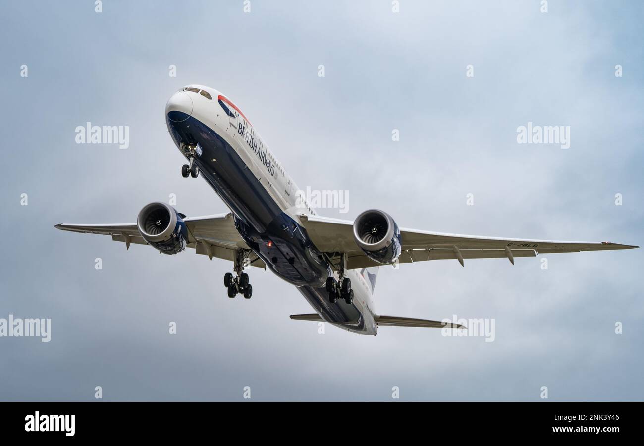 Heathrow Airport, London - February 20th 2023: British Airways Aircraft Landing Heathrow Airport ...