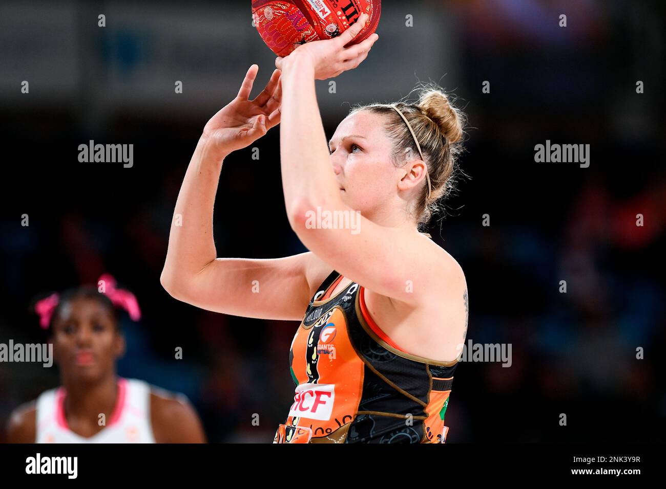 SYDNEY, AUSTRALIA - MAY 29: Jo Harten of the Giants Netball shoots for ...