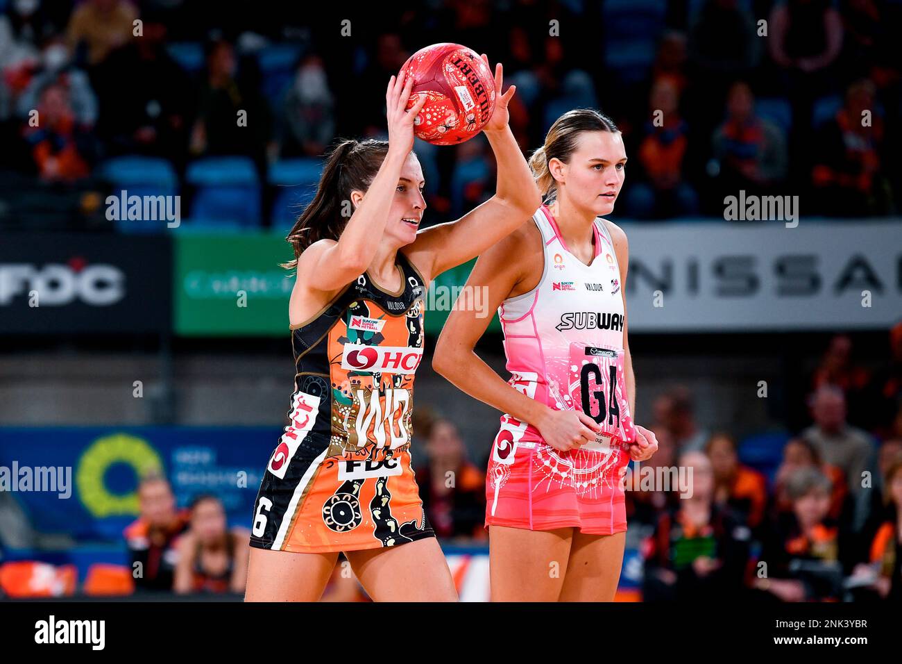 SYDNEY, AUSTRALIA - MAY 29: Amy Parmenter of the Giants Netball passes ...