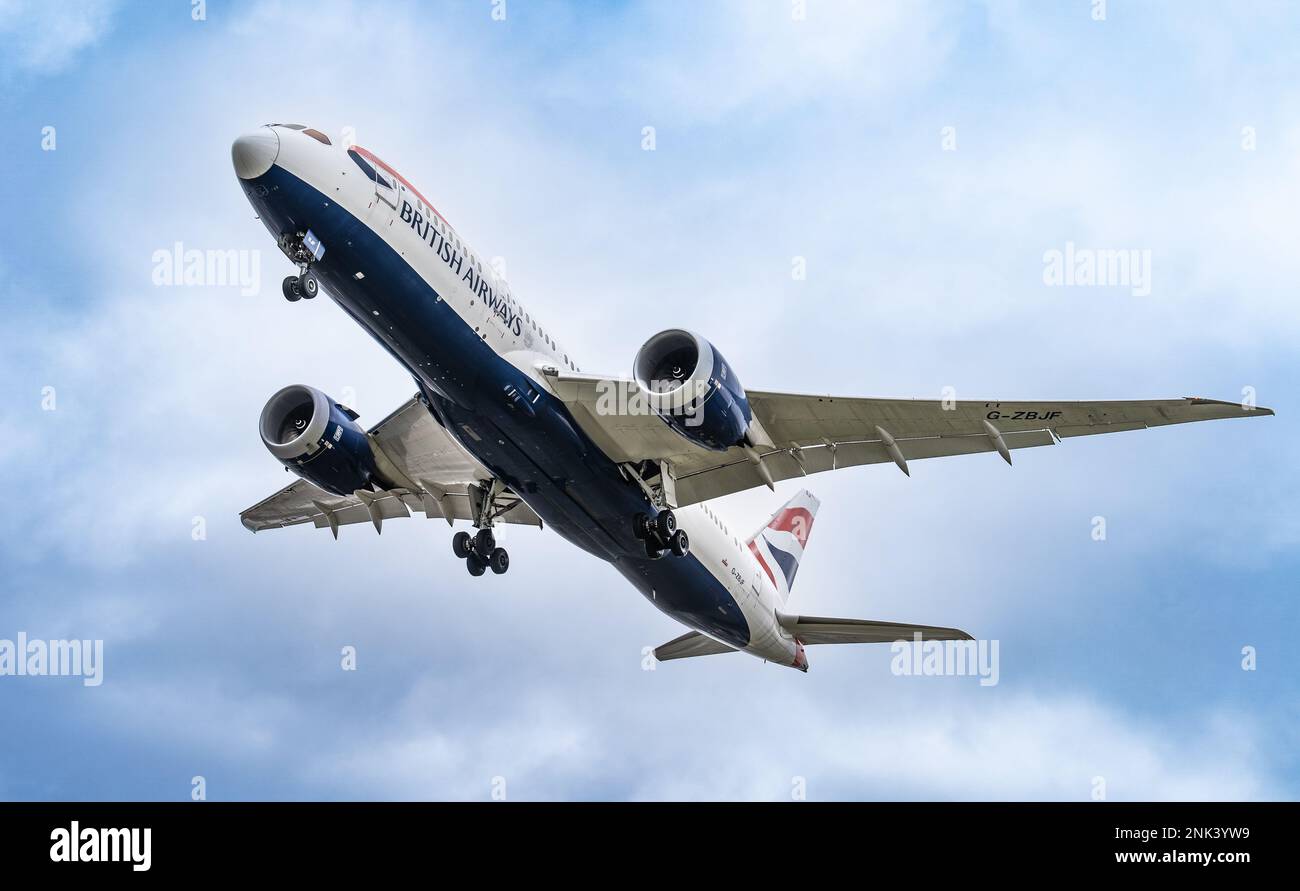 Heathrow Airport, London - February 20th 2023: British Airways Aircraft Landing Heathrow Airport ...