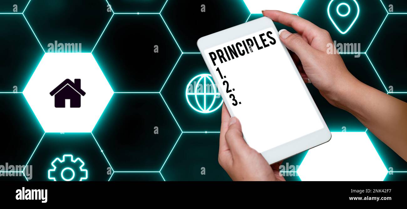 Conceptual display Principles. Business showcase fundamental truth that ...