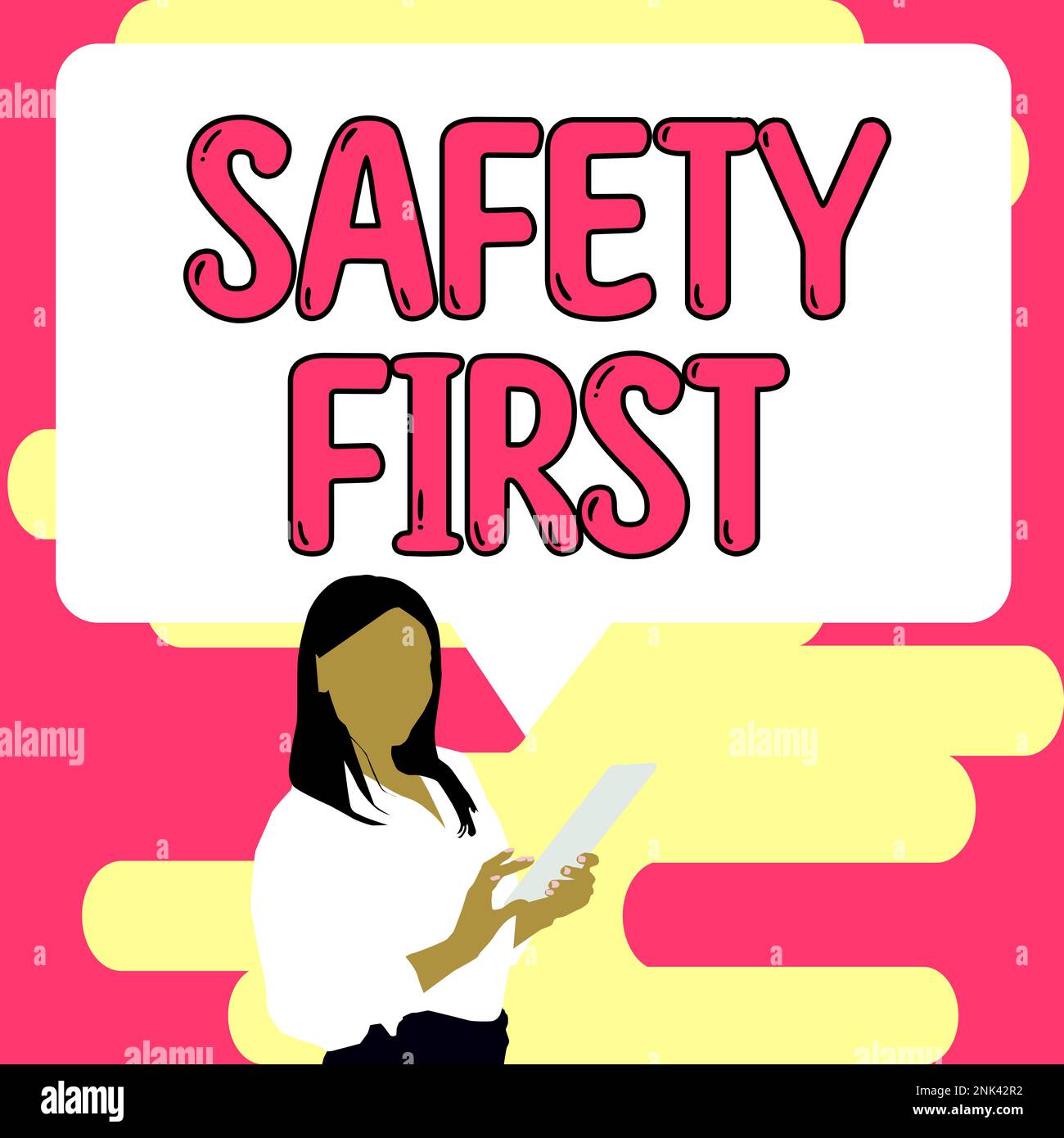 Text showing inspiration Safety First. Business concept Avoid any ...