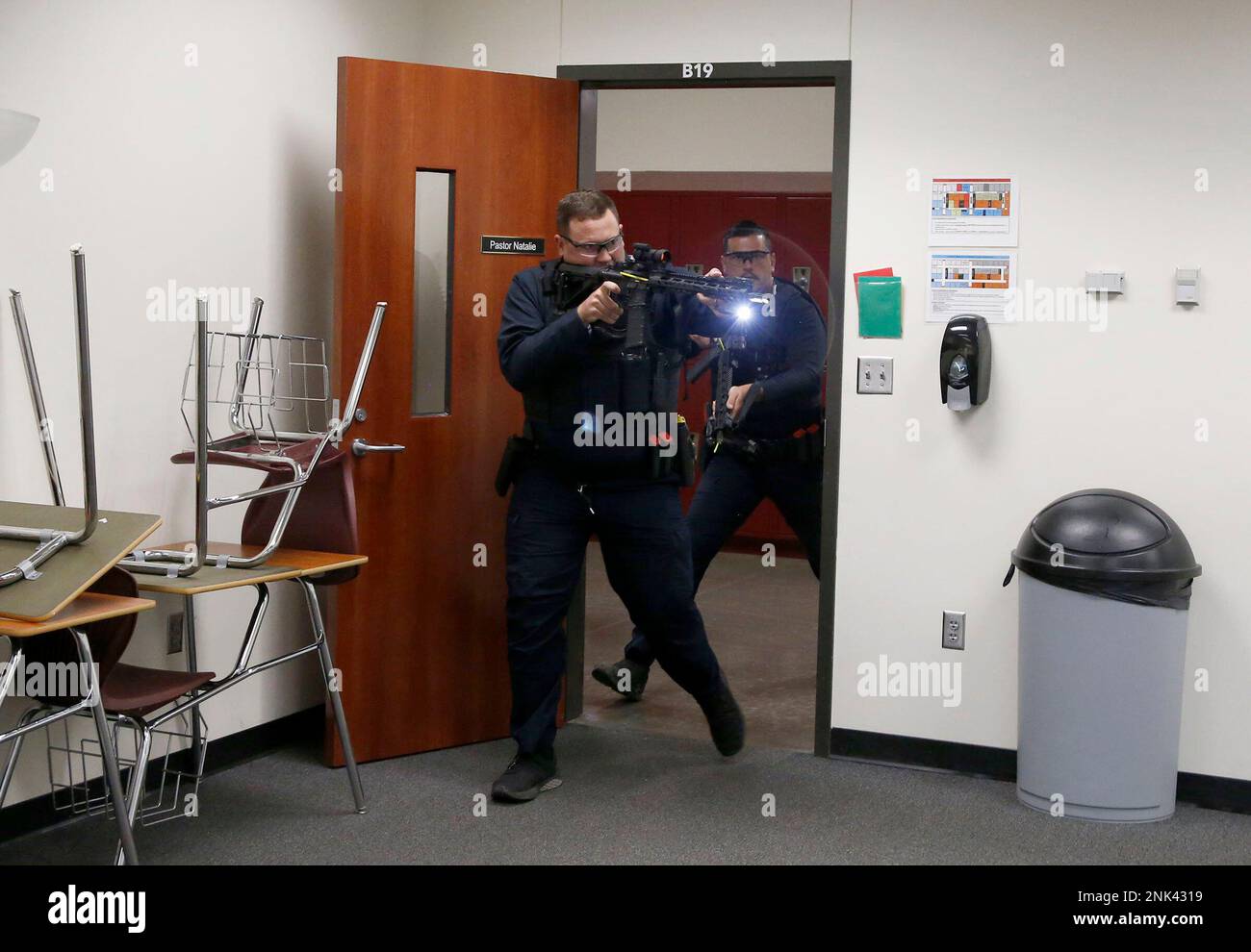 Tulsa Police Academy cadets Brandon Waggoner, left, and John Espinoza ...