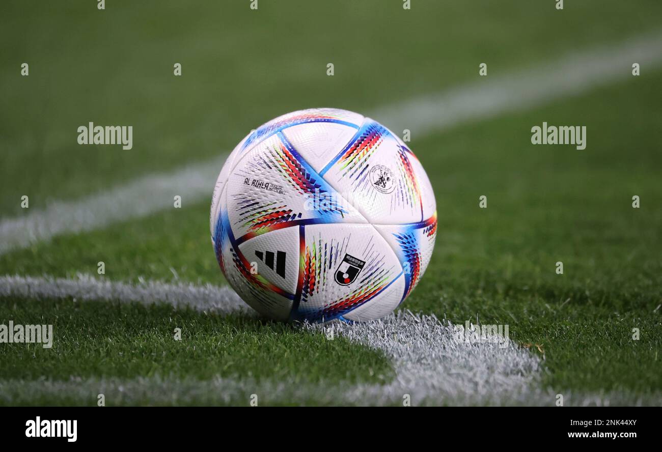 An official ball for Qatar World Cup AL RIHLA of adidas is pictured at ...