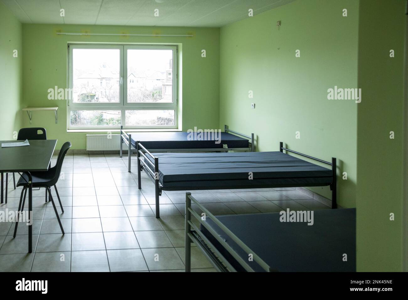 Illustration shows a room in a a former rest home in Anderlecht which ...