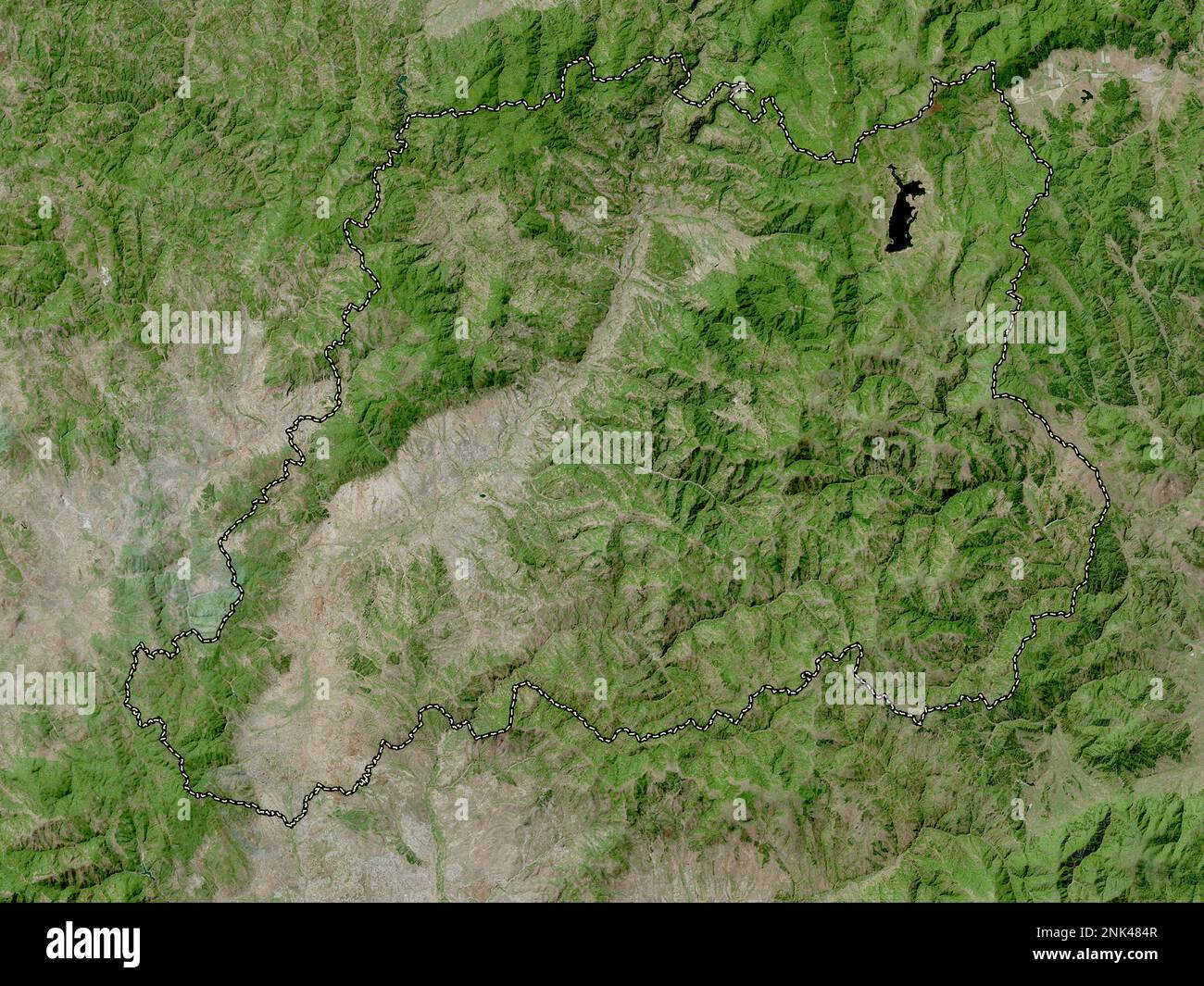 Pcinjski, district of Serbia. High resolution satellite map Stock Photo ...