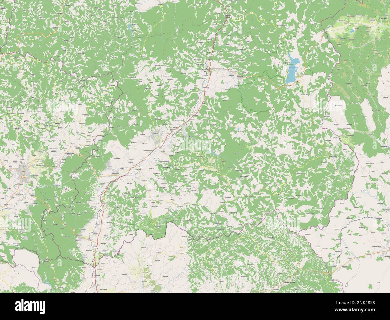 Pcinjski, district of Serbia. Open Street Map Stock Photo - Alamy