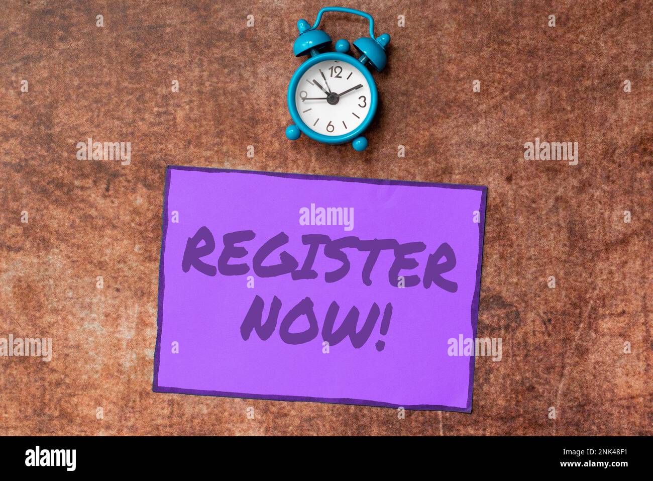 Writing displaying text Register Now. Concept meaning Name in an ...