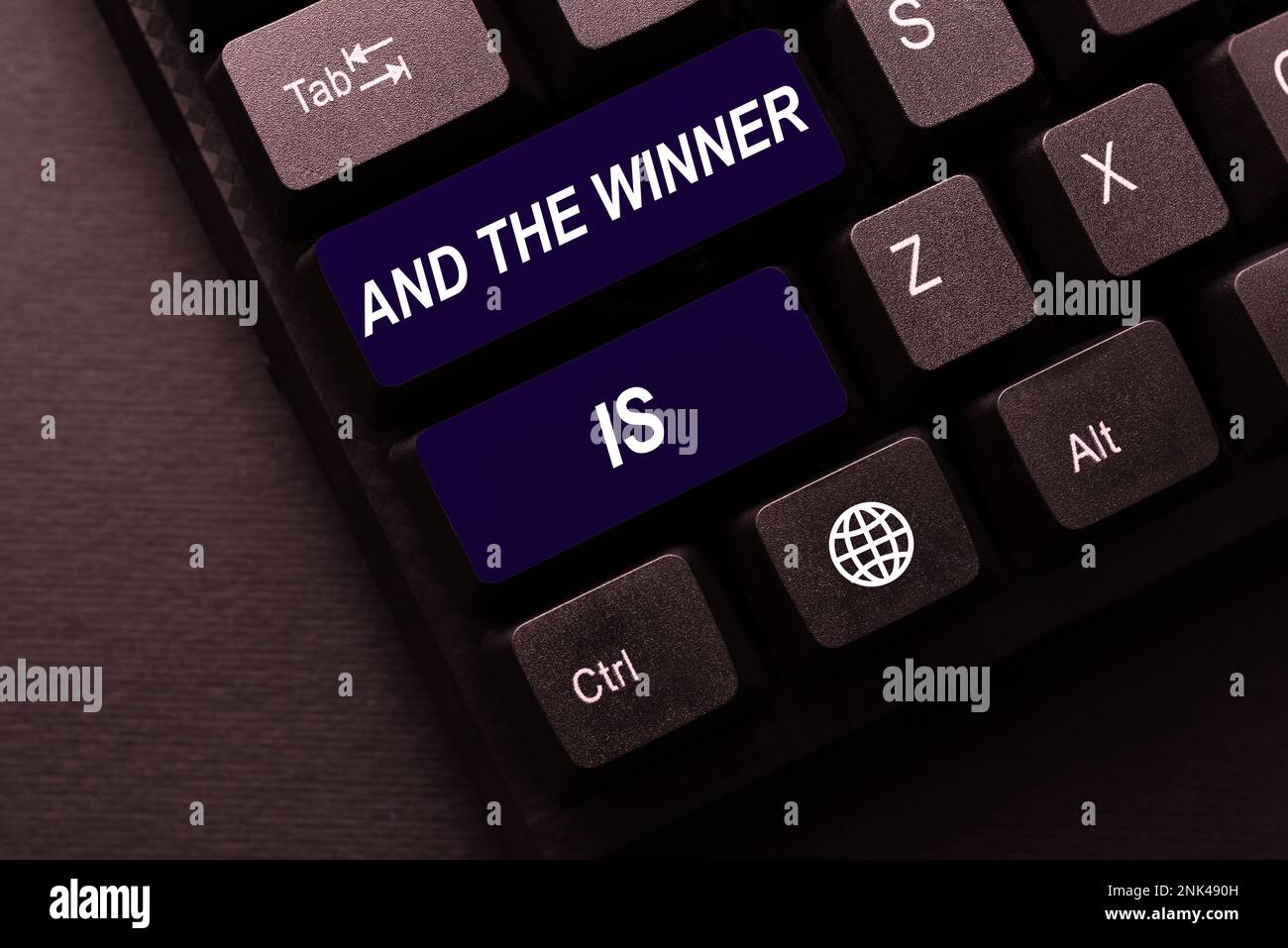 Text sign showing And The Winner Is. Business approach written spoken ...