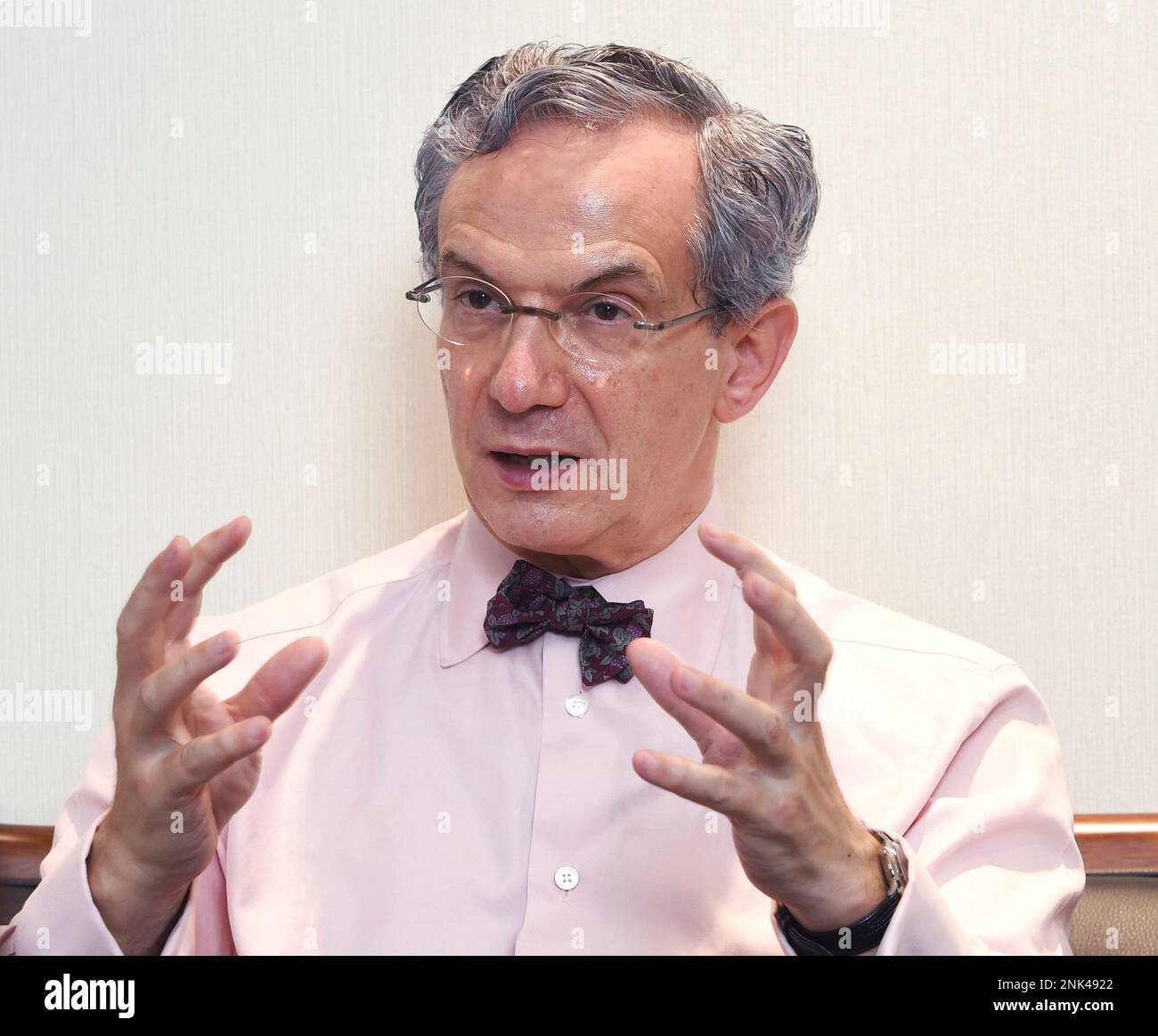 Fabio Luisi, Italian conductor, speaks during an interview in Tokyo on ...