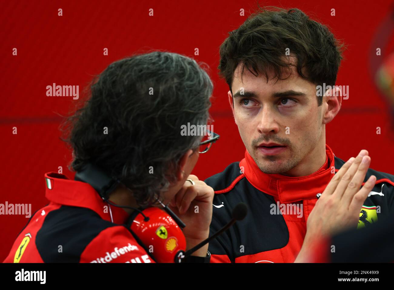 Charles Leclerc (MON) Ferrari with Laurent Mekies (FRA) Ferrari ... Charles Leclerc (MON) Ferrari with Laurent Mekies (FRA) Ferrari ...