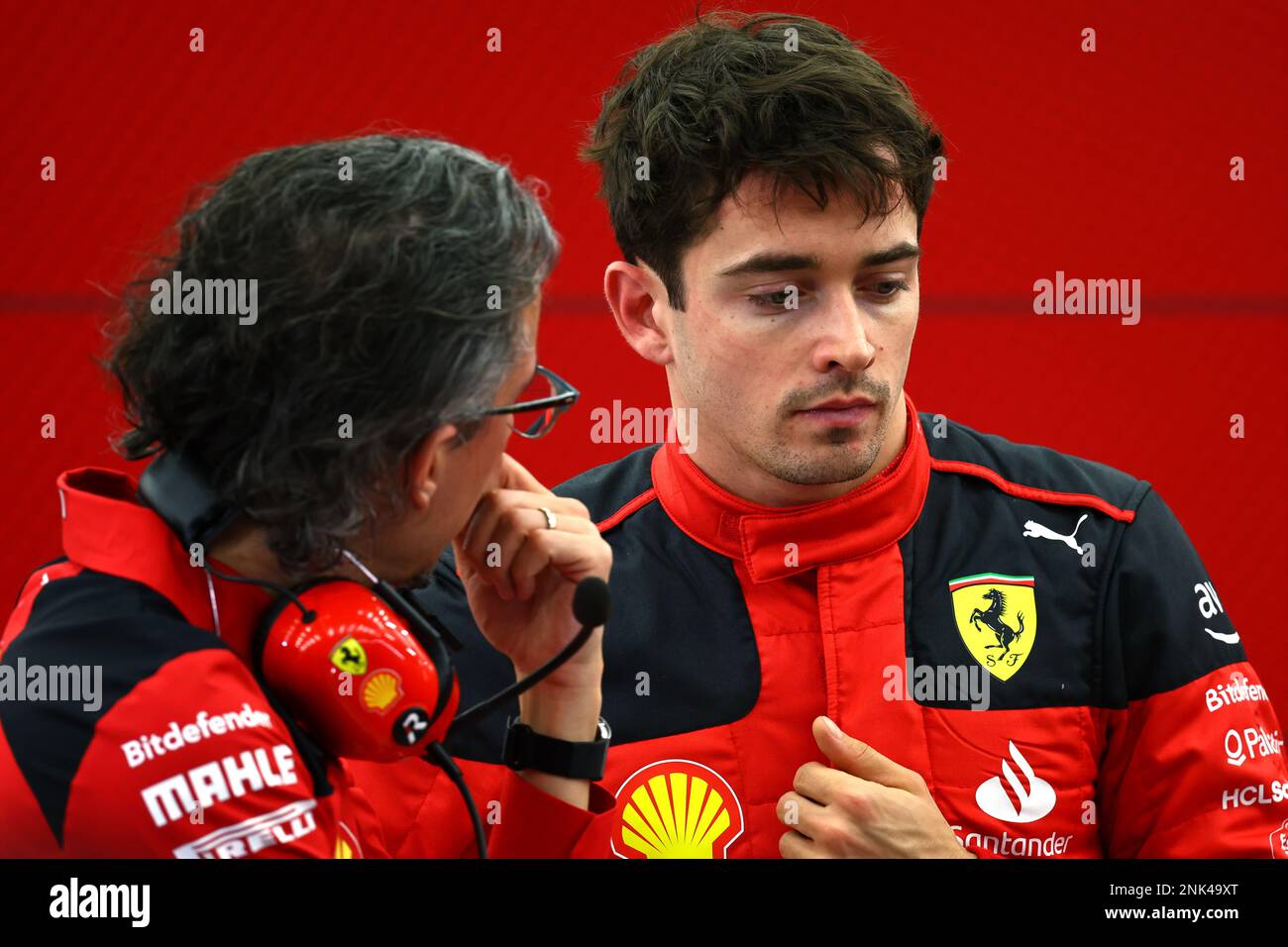 Charles Leclerc (MON) Ferrari with Laurent Mekies (FRA) Ferrari ... Charles Leclerc (MON) Ferrari with Laurent Mekies (FRA) Ferrari ...
