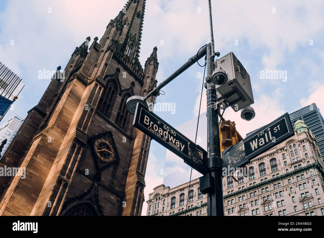 New York, USA - November 25, 2022: NYPD camera above street name signs ...