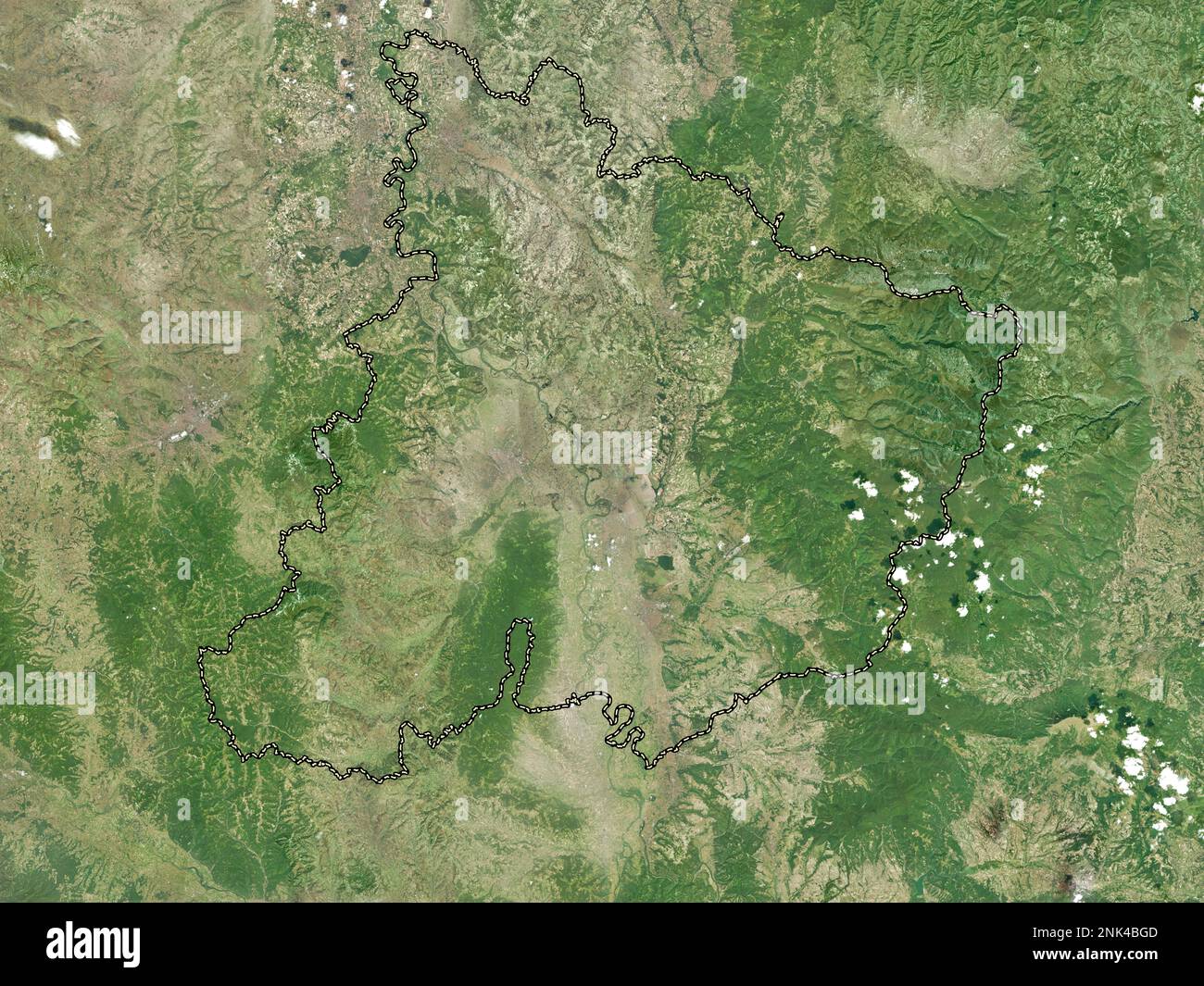 Pomoravski, district of Serbia. High resolution satellite map Stock ...