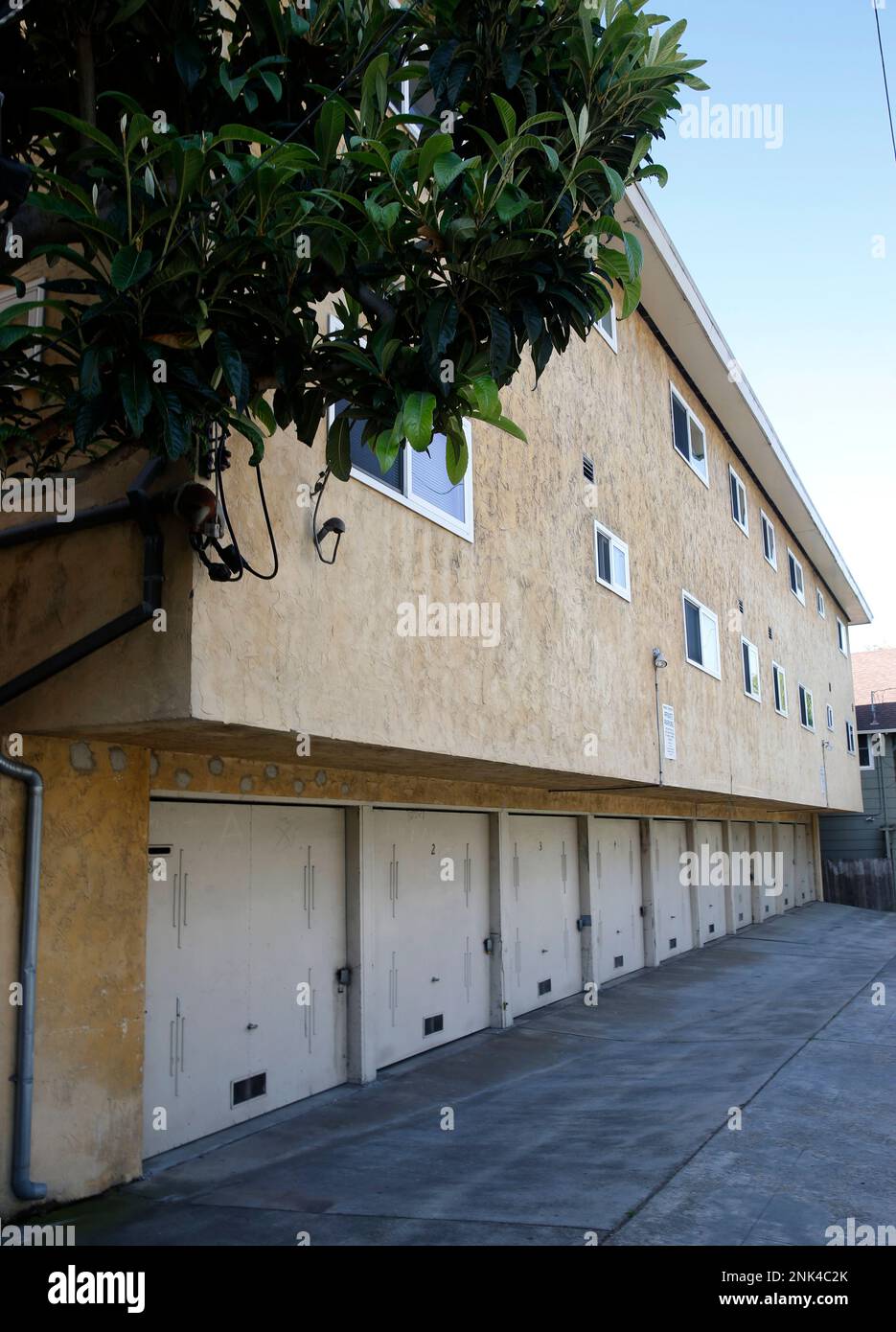 The backside of an apartment building on 62nd Street is seen during a ...